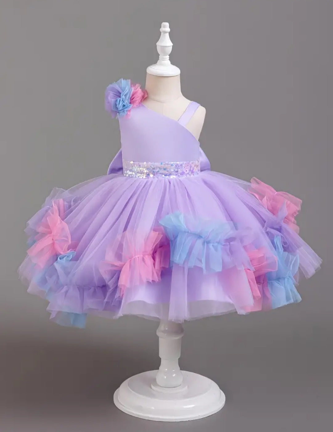 Purple Ruffle Special Occasions Ball Gown - The Purple Lovey